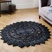 Oriental Zarla Black Round Jute Rug Handcrafted From 100% Jute - Etsy