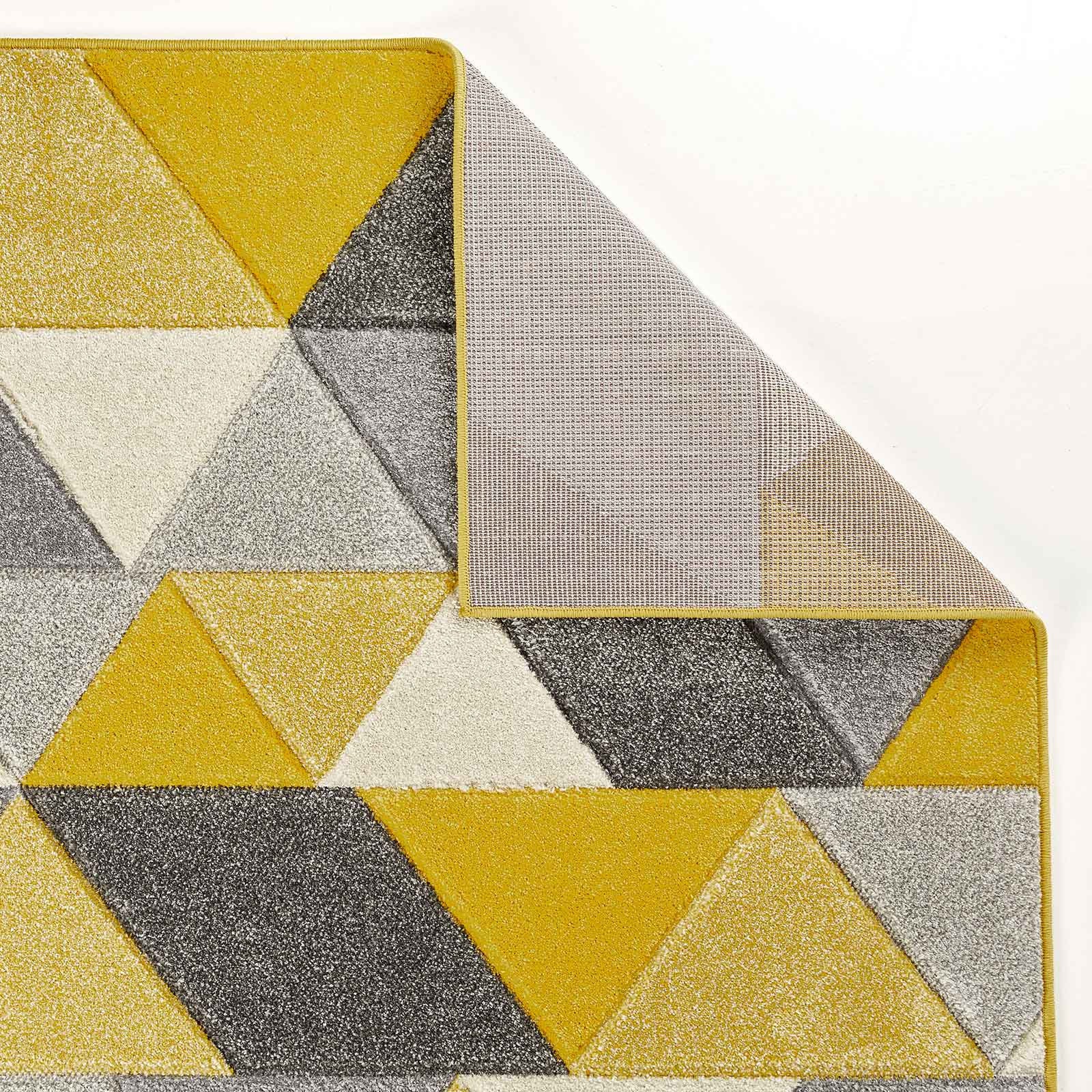 Oriental Portland 670J Yellow Grey Modern Geometric Pattern Rug for ...