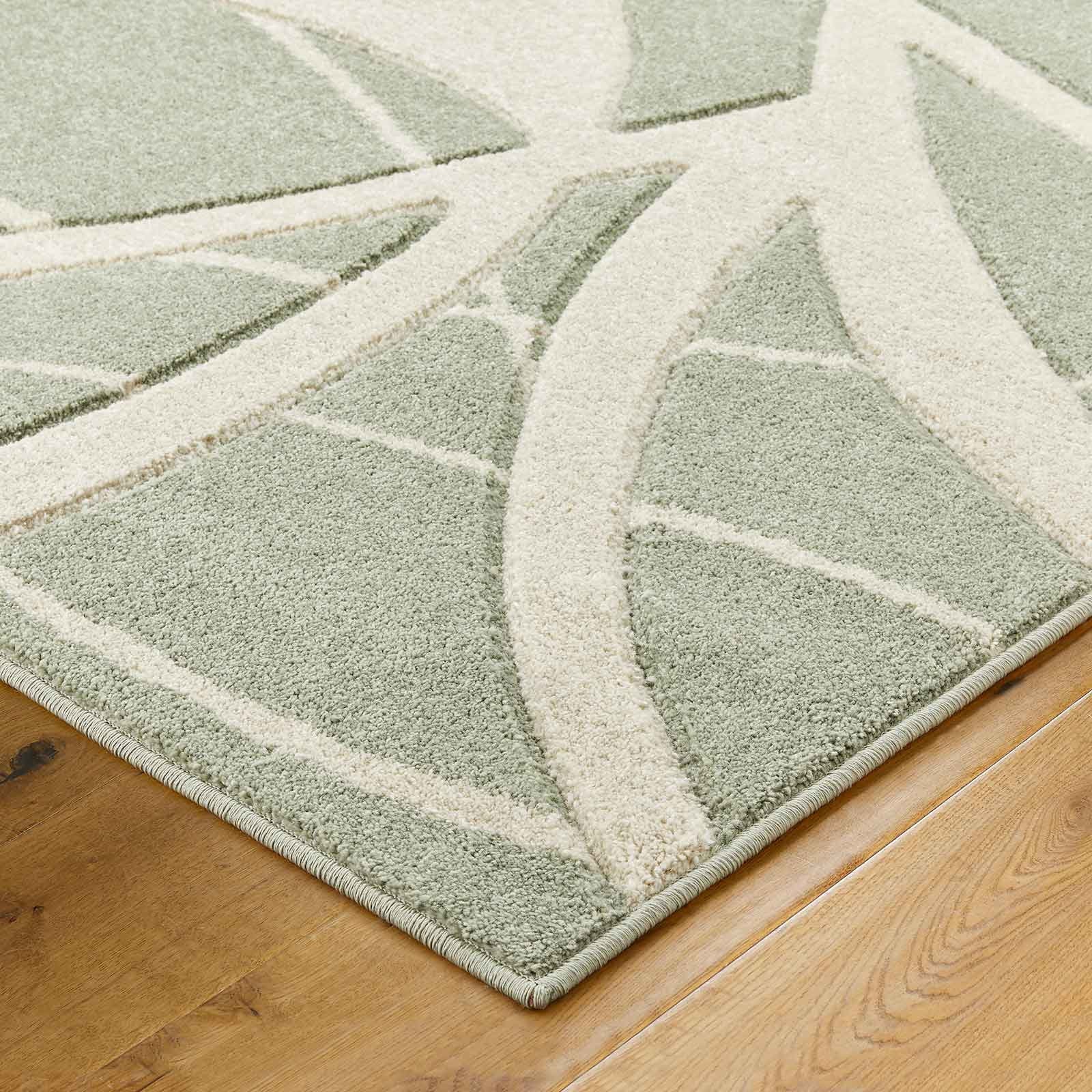 Oriental Portland 57G Green Cream Black Modern Rug for Living Room Bed ...
