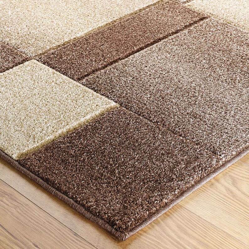 Oriental Portland 8425D Beige Colour Modern Square Pattern Rug for ...