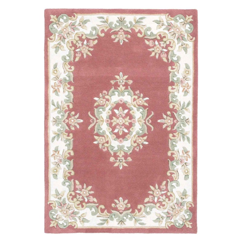 Oriental Royal Traditional Rug Floor Mat, Vintage Vinyl Rug, Pink Vinyl ...