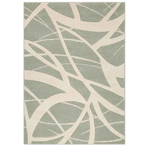 Oriental Portland 57G Green Cream Black Modern Rug for Living Room Bed ...