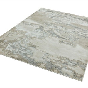 Silver and White Contemporary Pattern Rug Silver Cream Textured Living ...