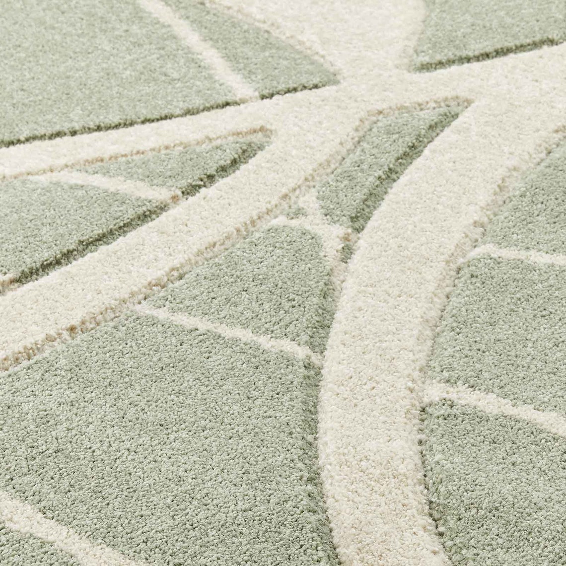 Oriental Portland 57G Green Cream Black Modern Rug for Living Room Bed ...