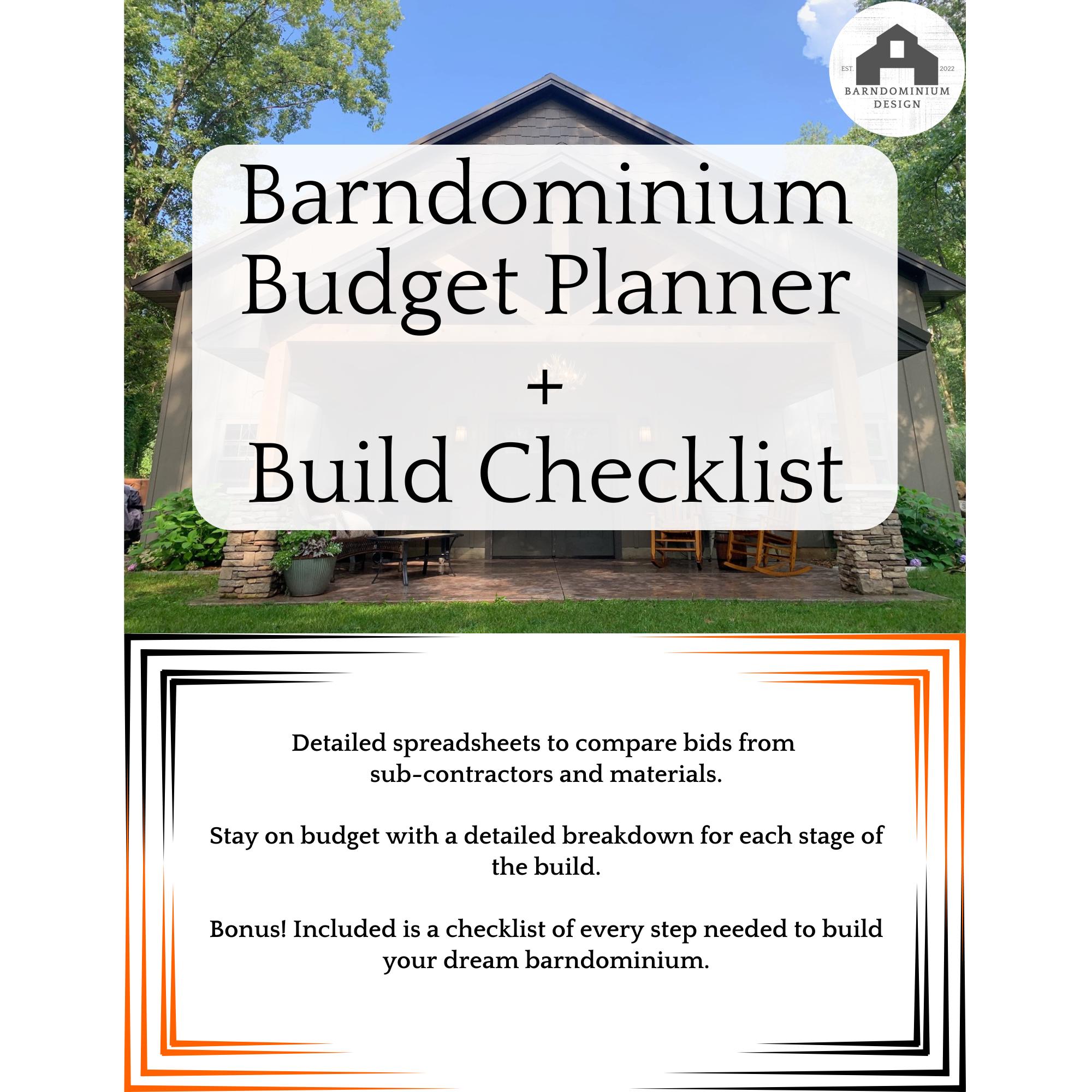 Barndominium Budget Planner & Build Checklist - Etsy