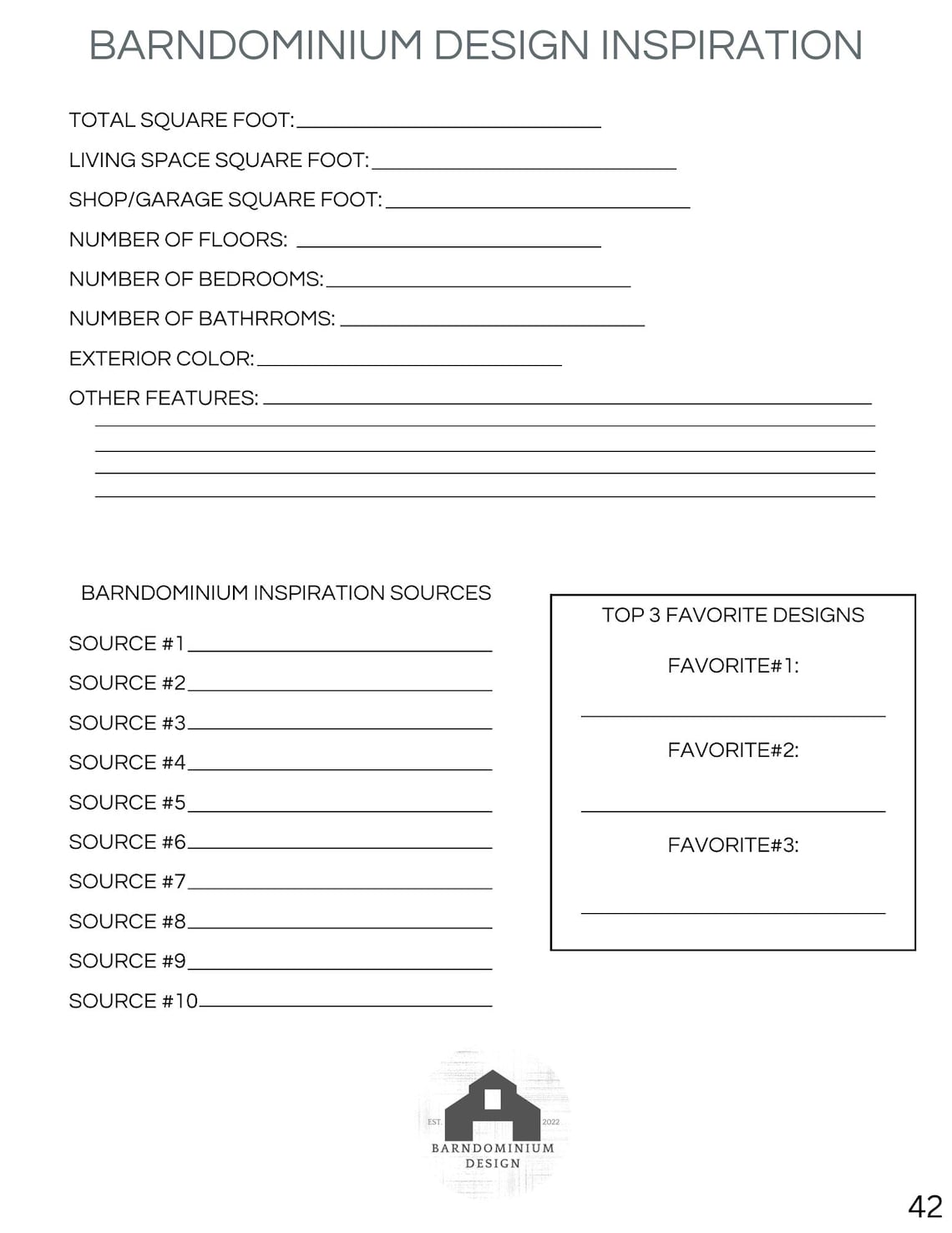 Barndominium Budget Planner & Build Checklist - Etsy