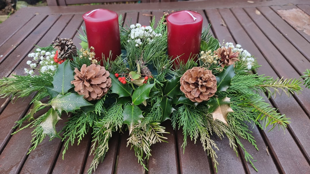 Large Fresh Christmas Table Centerpieces in Red - Last Order Date 19 ...