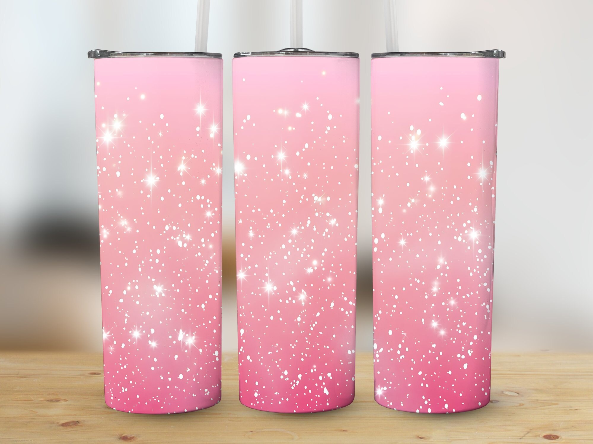 Pink Sparkle Tumbler Wrap Design, Straight and Tapered Tumbler Png ...