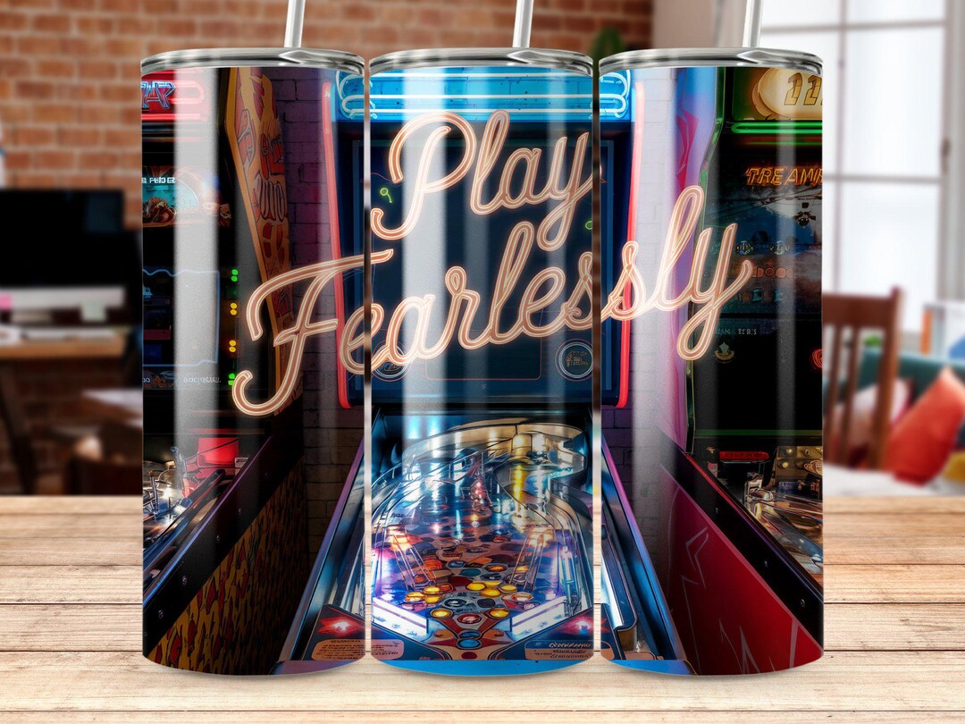 Retro Arcade Machine 20oz Digital Tumbler Wrap, High-quality Vintage ...