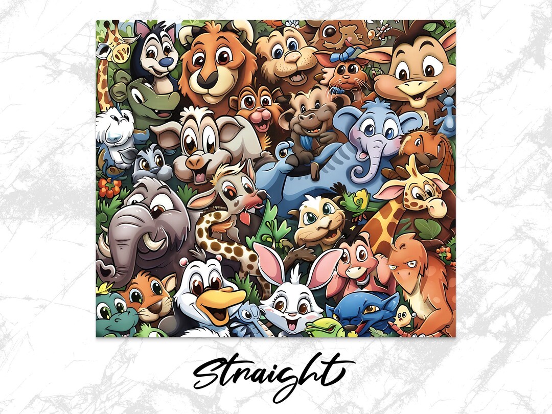 20oz Skinny Tumbler Sublimation Design, Straight & Tapered Animal Wrap ...