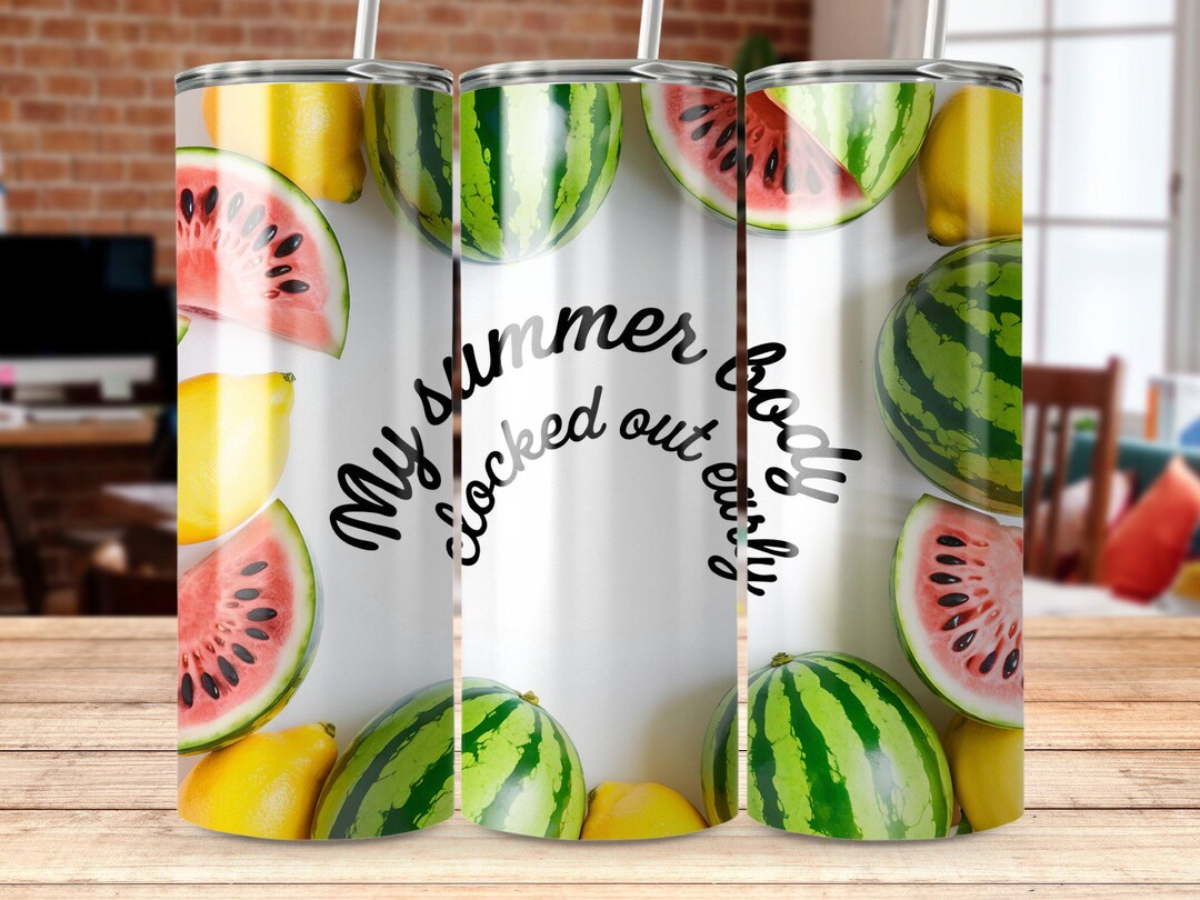 20oz Digital Tumbler Wrap PNG, My Summer Body Clocked Out Early ...
