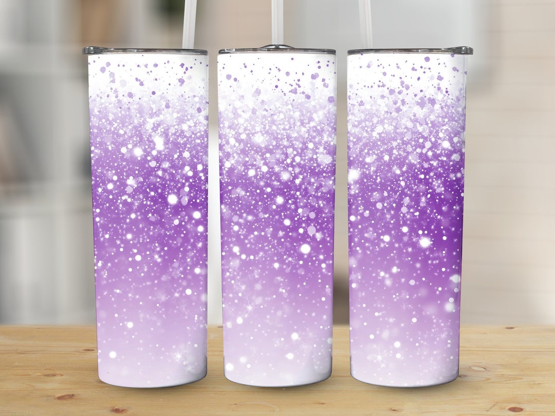 Purple Glitter Ombre Tumbler Wrap Digital Download for 20oz Tumblers ...