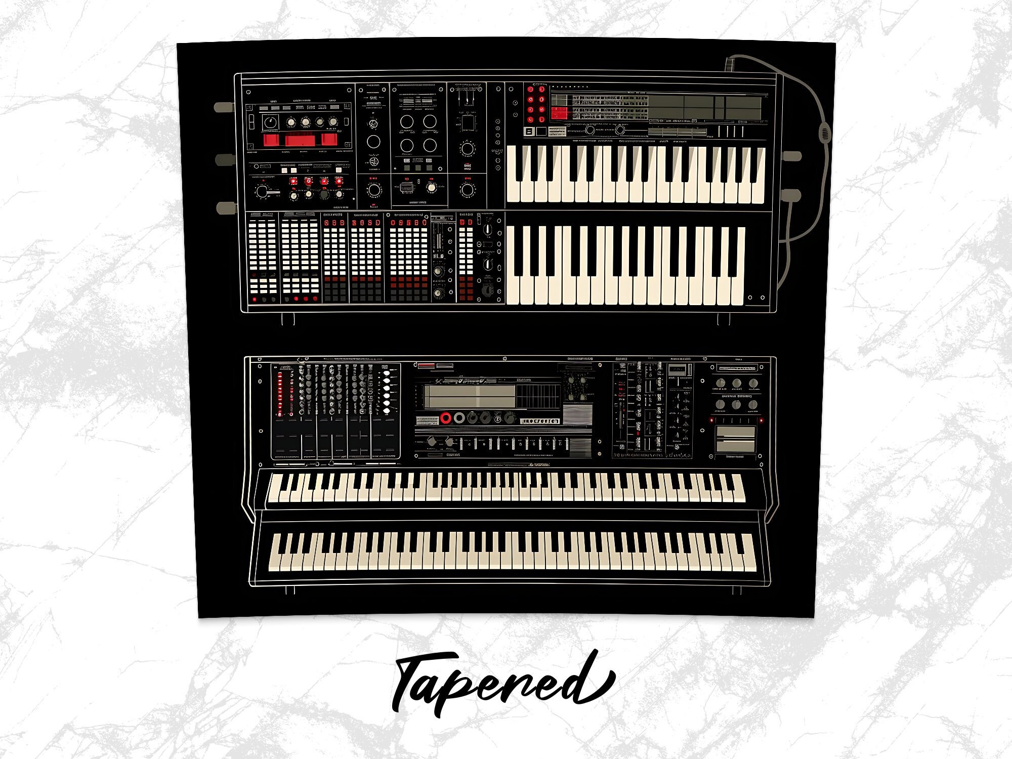 20 Oz Skinny Tumbler Synthesizer Design, Music Keyboard Wrap With Retro ...