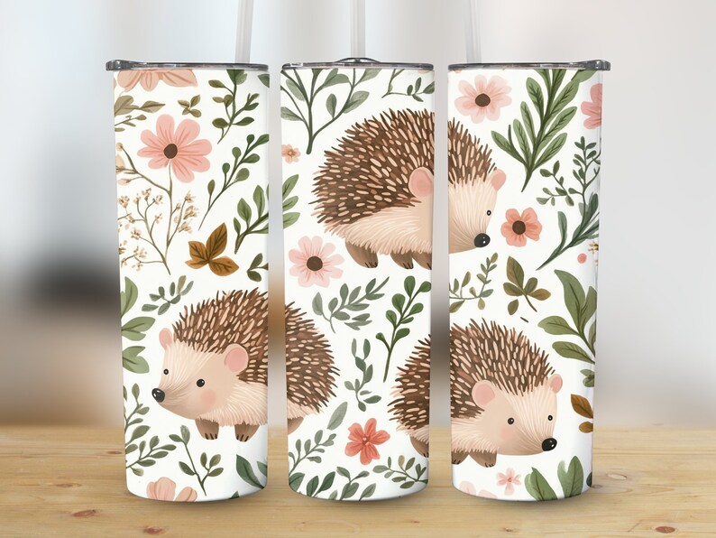 Hedgehog Tumbler Wrap PNG Sublimation Design 20 Oz Straight and Tapered ...