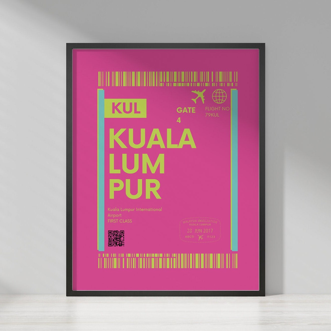 KUALA LUMPUR Poster Malaysia Poster Digital Travel Wall Art Airplane ...