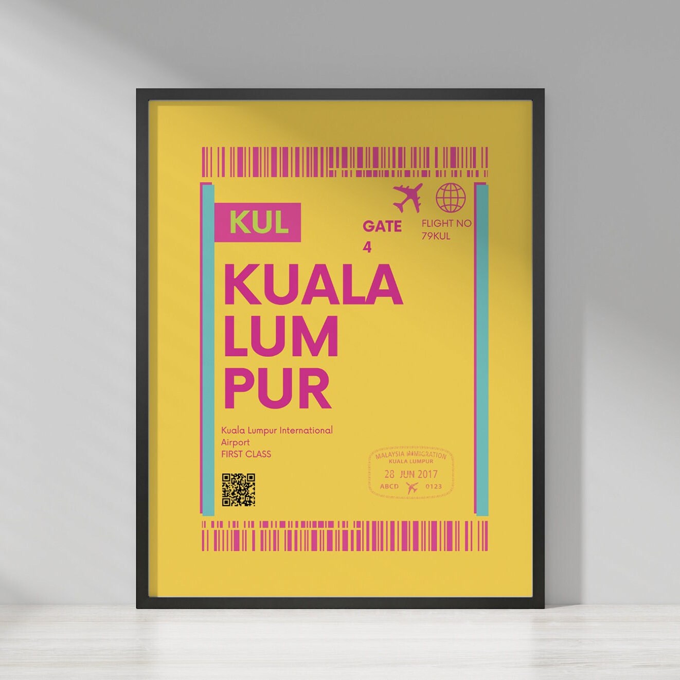 KUALA LUMPUR Poster Malaysia Poster Digital Travel Wall Art Airplane ...
