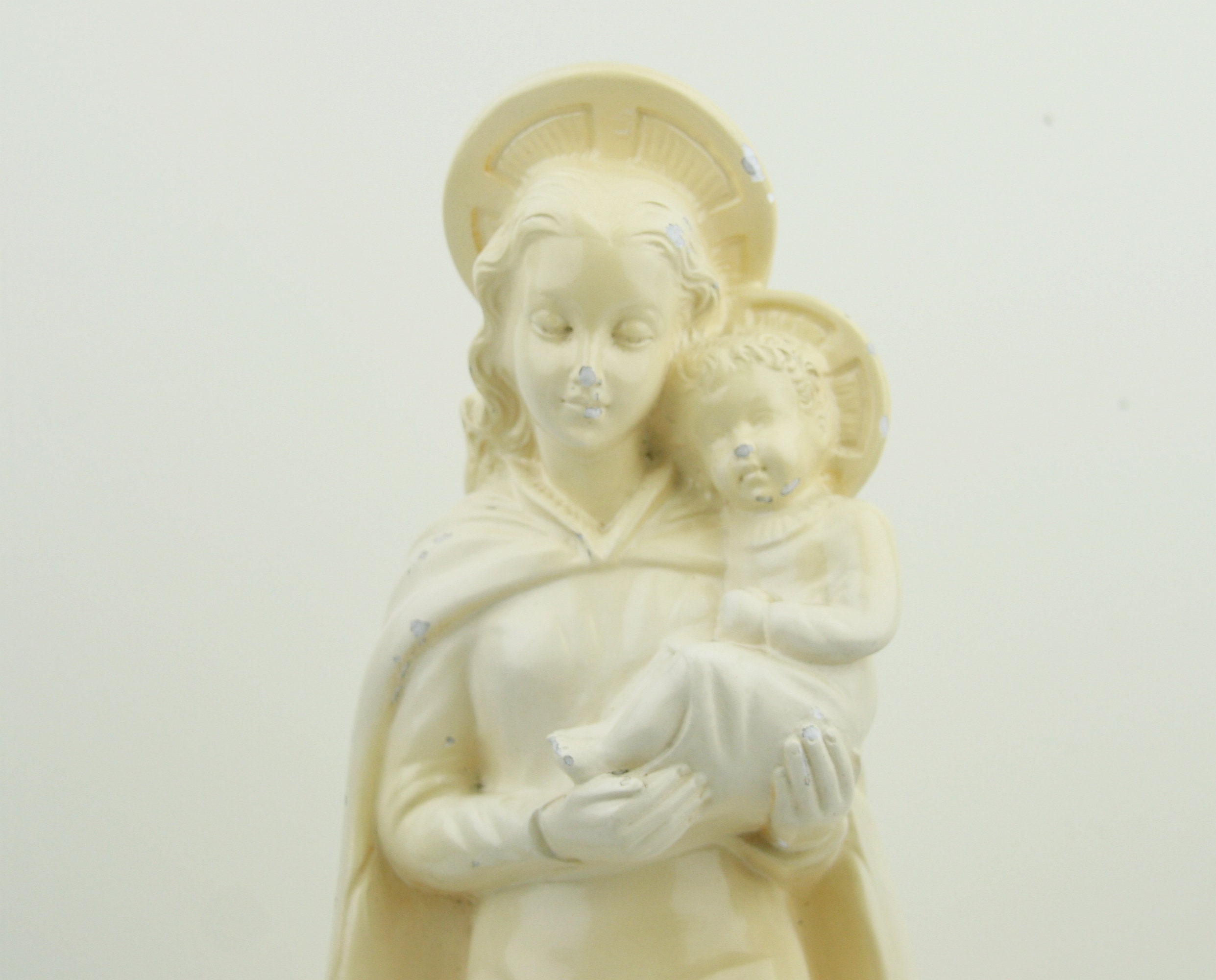 Vintage Plaster Statue of Mary With Child - Etsy