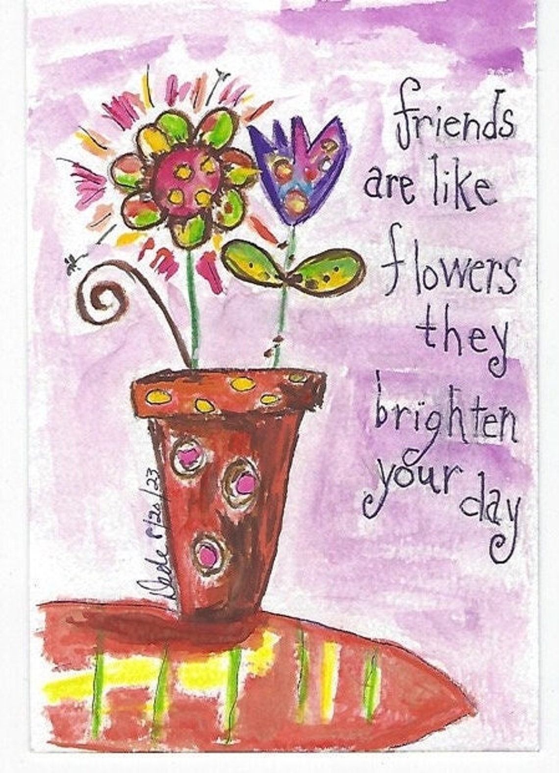 Friendship Flowers // Watercolor - Etsy