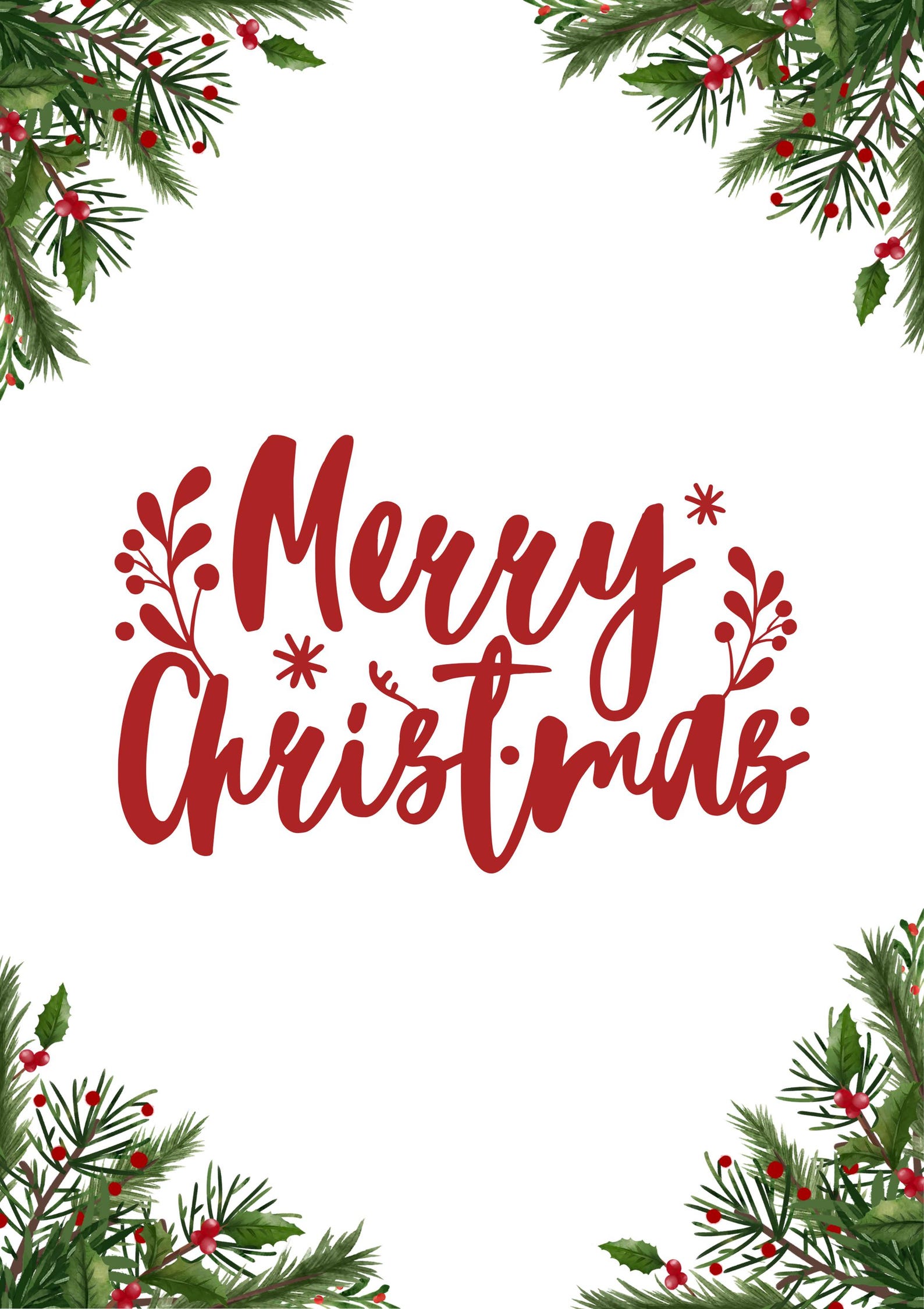 Merry Christmas Card Design Digital Download - Etsy
