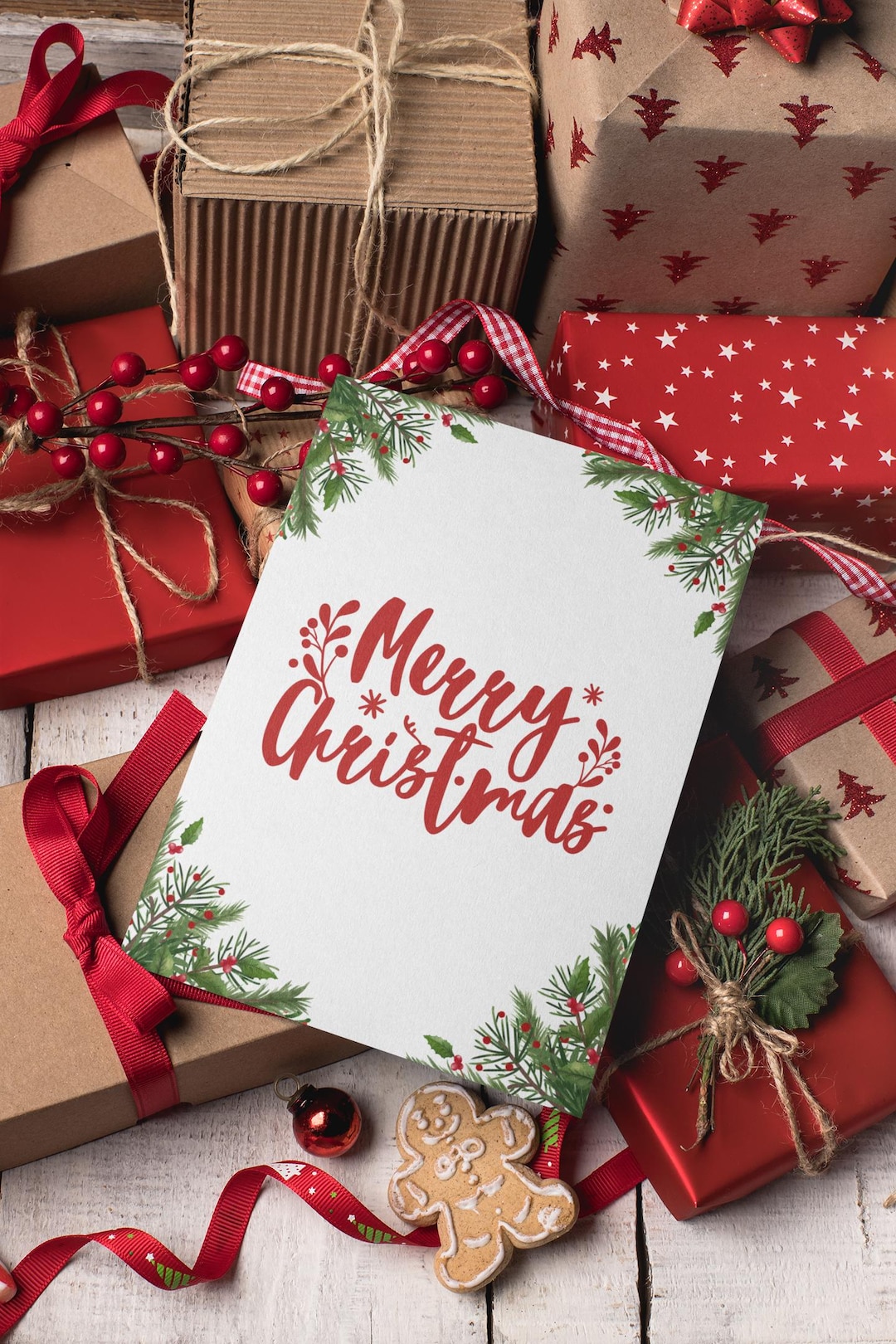 Merry Christmas Card Design Digital Download - Etsy
