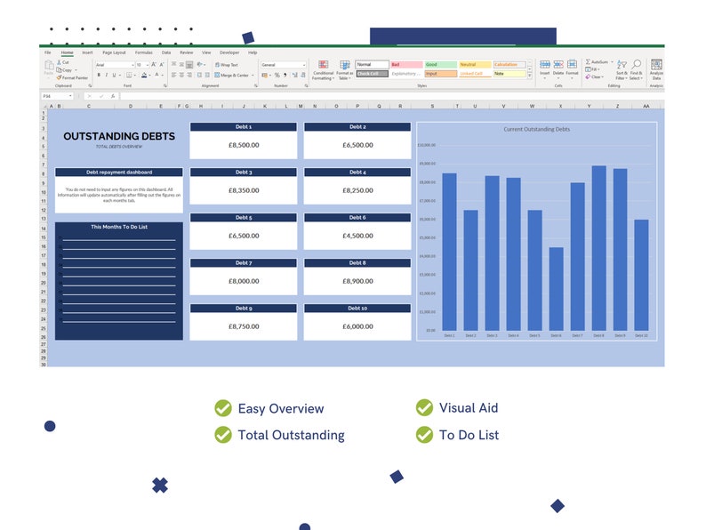 Debt Tracker Excel Template - Etsy