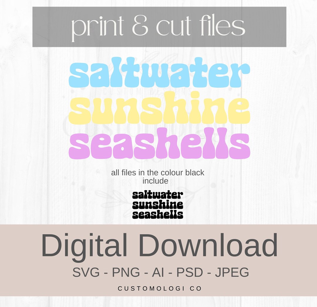 Saltwater, Sunshine & Seashells SVG PNG | Seashells | Beach Png Svg ...