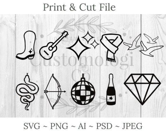 Símbolos del álbum de Taylor Swift SVG PNG The Eras Tour / - Etsy México