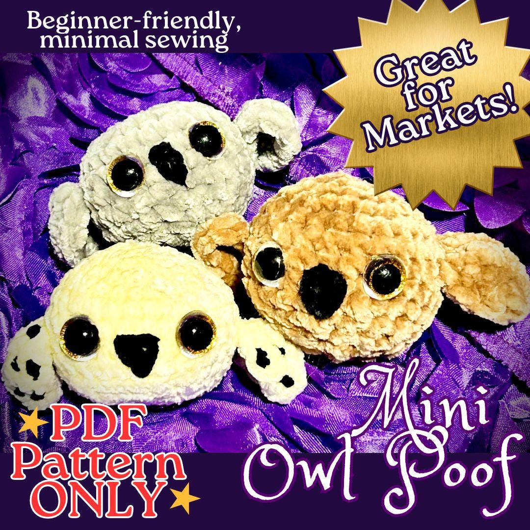 Easy Crochet Pattern - Mini Owl Poof - Etsy