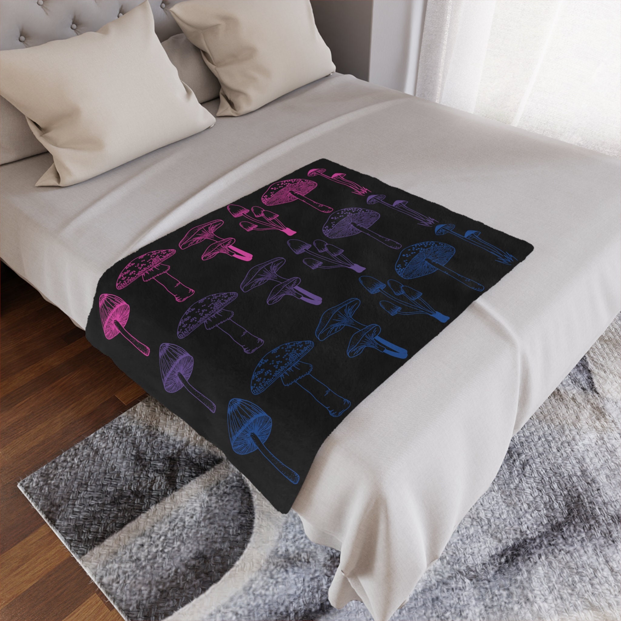 Subtle Bisexual Pride Flag Mushroom Minky Blanket - Etsy
