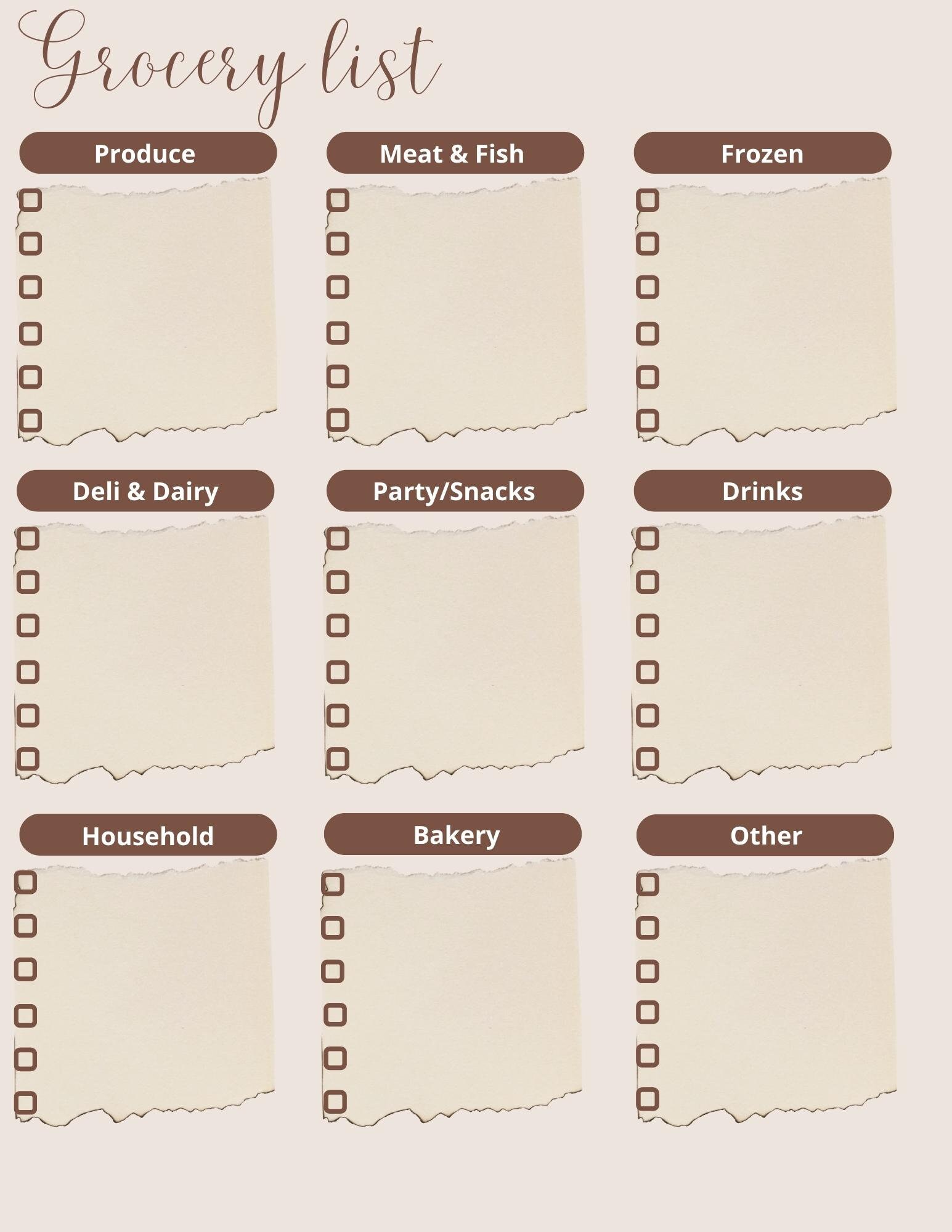 Meal Planner and Grocery List Bundle, Weekly Meal Digital Planner, Meal ...
