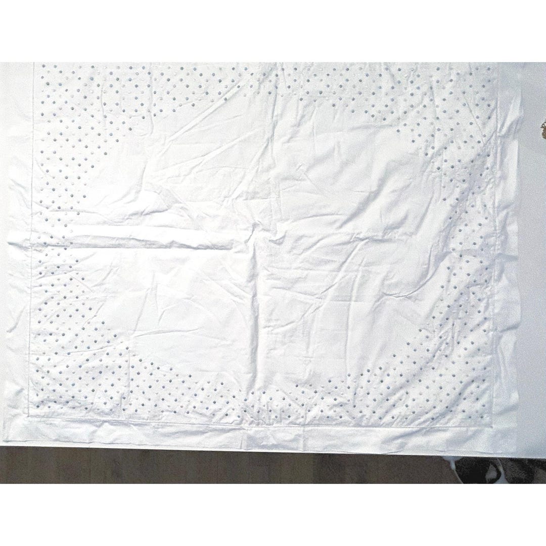 SFERRA BABY Boudoir Toddler Comforter Blanket Embroidered White Blue ...