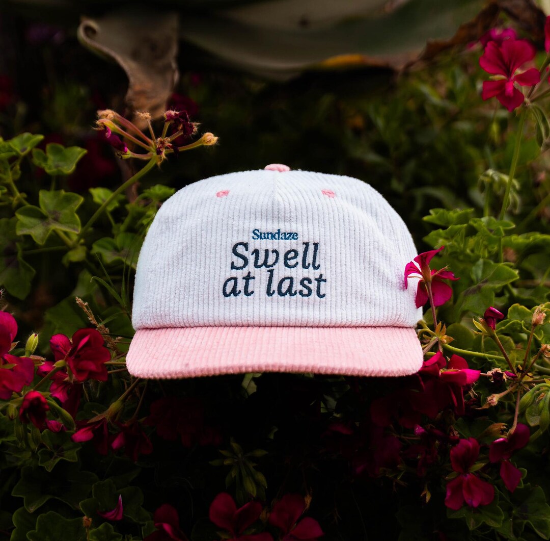 Swell at Last Pink and White Corduroy Hat 5 Panel Corduroy Snap Back - Etsy