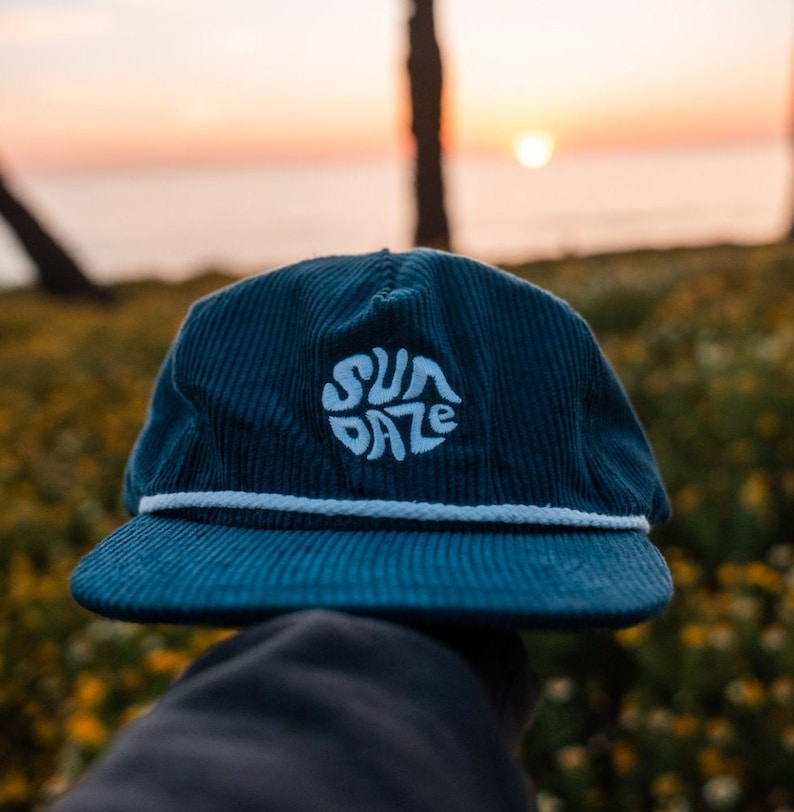 Deep Sea Blue Corduroy Hat Sundaze Vintage 5-panel Snapback Hat - Etsy