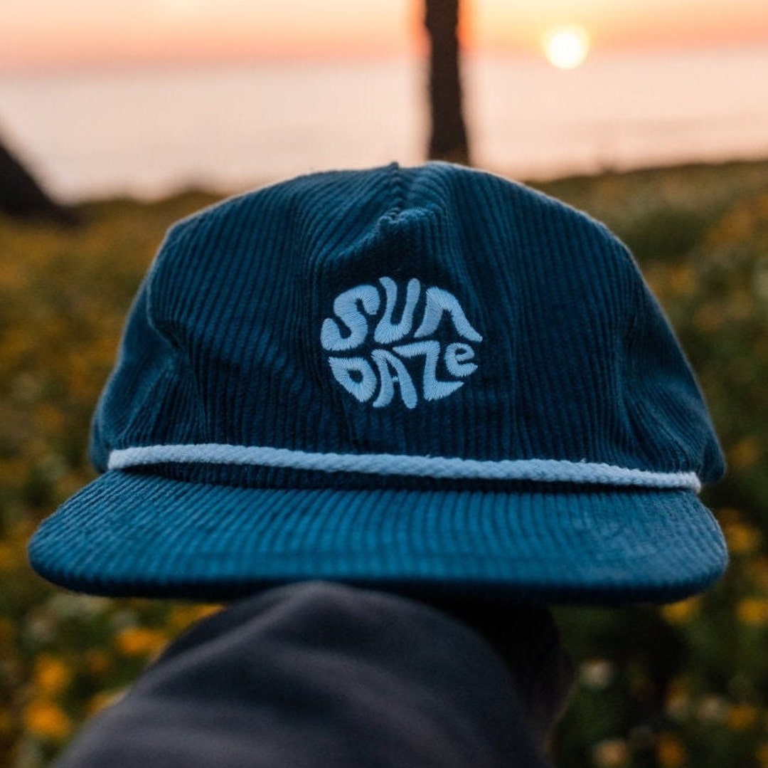 Deep Sea Blue Corduroy Hat Sundaze Vintage 5-panel Snapback - Etsy