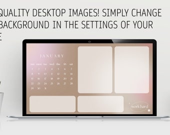 Desktop Wallpaper With Desert Boho Theme, Organizers for Your Desktop ...