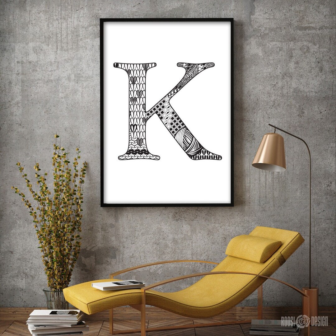 Knitter's Alphabet Poster Letter K - Etsy