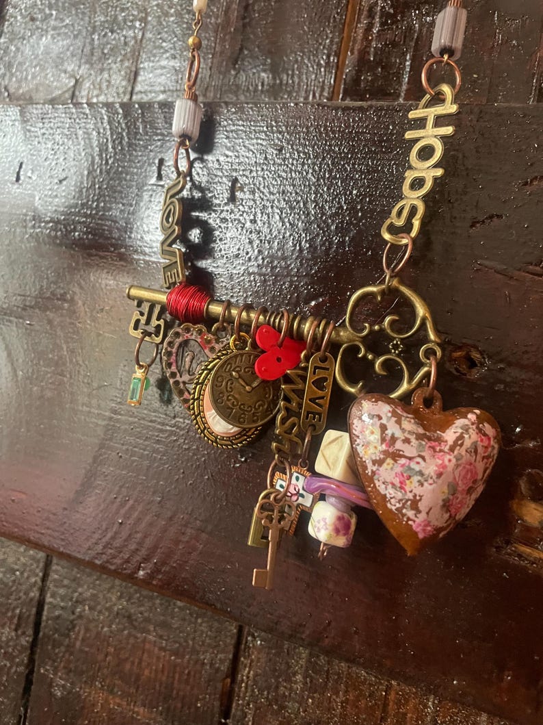 Handmade Shabby Chic Charm Necklace, Czech Glass Beads, Boho Style - Etsy