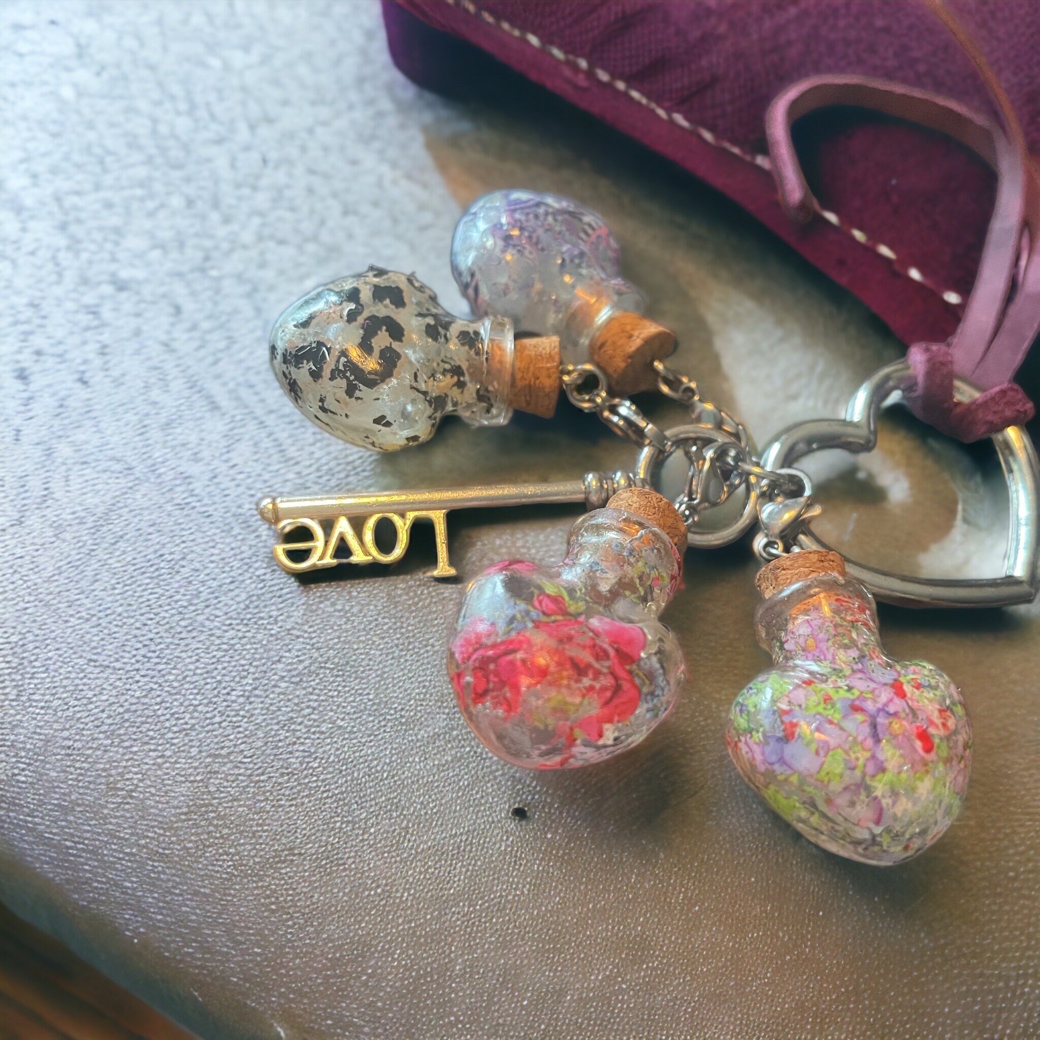 Shabby Chic Hand Painted Glass Heart Bottle Pendant - Etsy