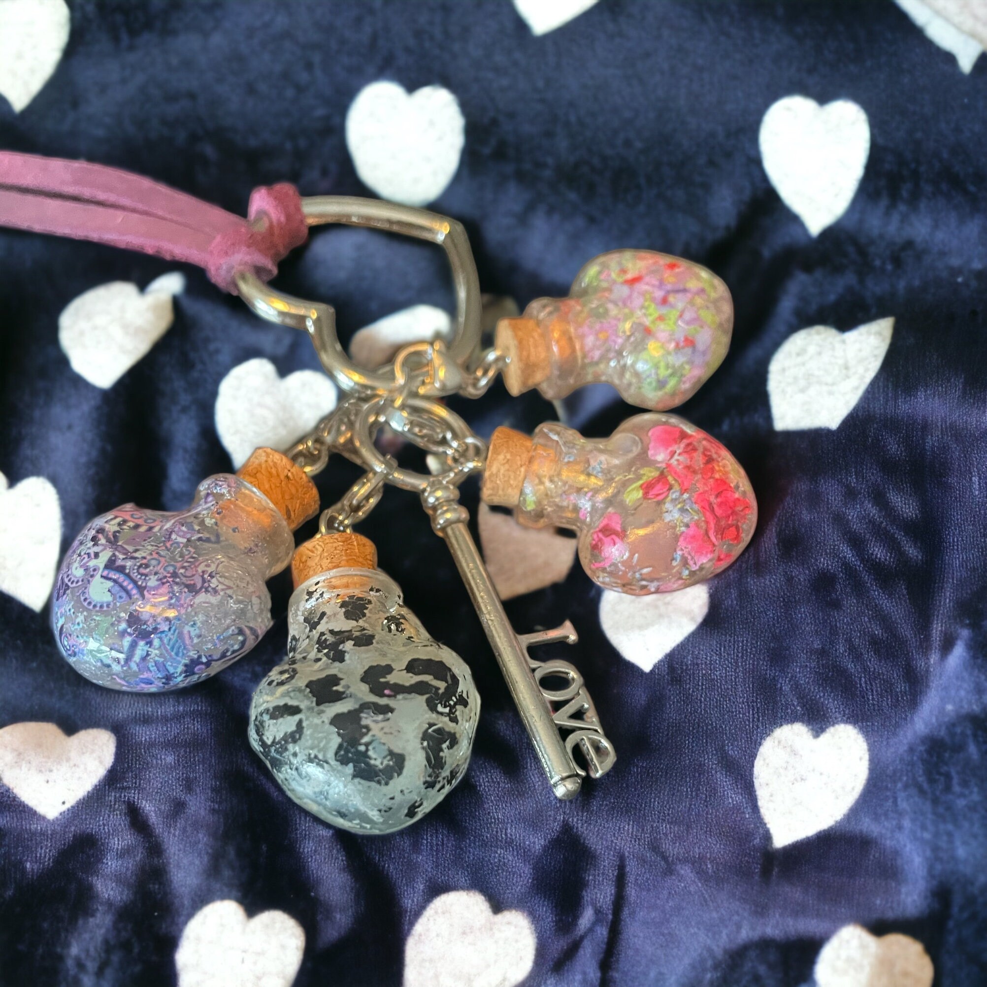 Shabby Chic Hand Painted Glass Heart Bottle Pendant - Etsy