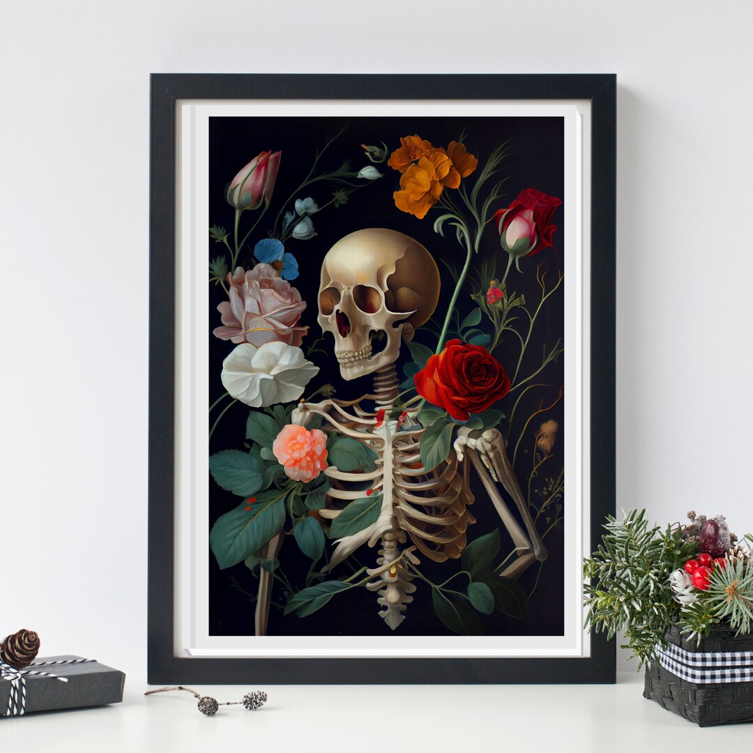 Stunning Flower Painting Art, Skeleton Wall Art & More - Digital ...