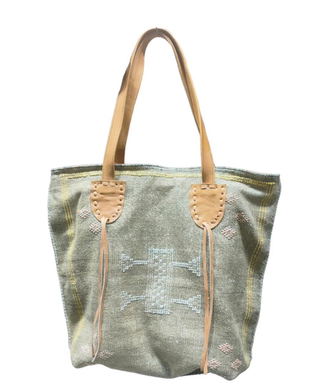 Light Brown Moroccan Tots Coffee Cactus Tote Moroccan Sabra Shoulders ...