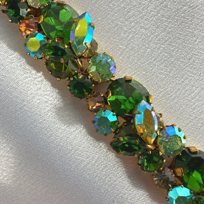 Exquisite Antique Stylish 3D Green Cut Glass Bracelet Vintage Austria Bracelet - Etsy