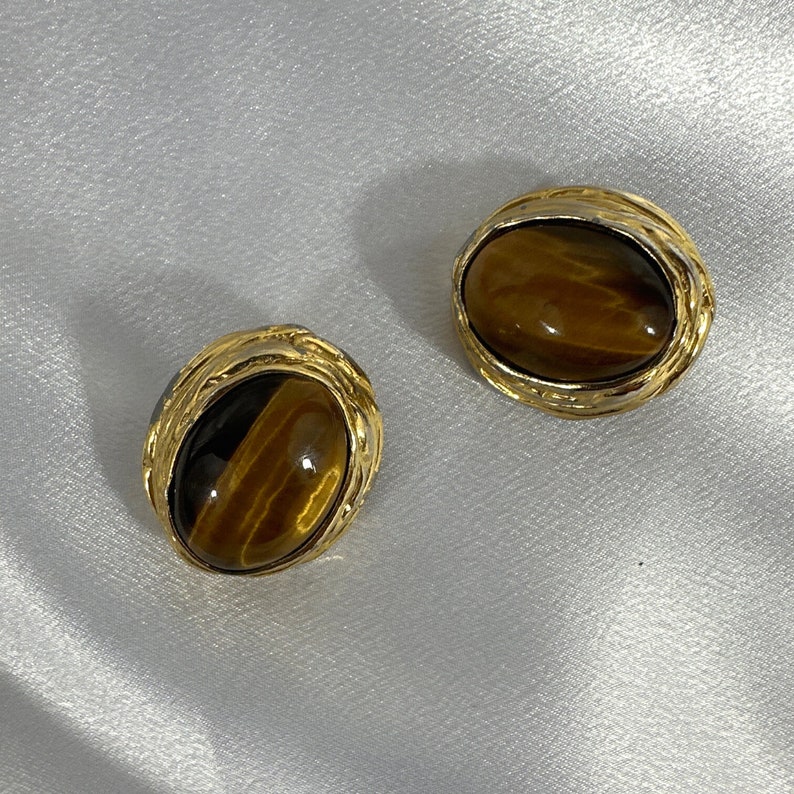 Singed Ciner Tiger Eye Beaded Necklace Earring Set Fashion Jewelry - Etsy