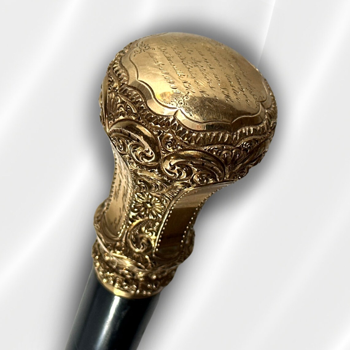 Antique Gold Plated Knob Head Handle Wooden Walking Stick Cane - Etsy