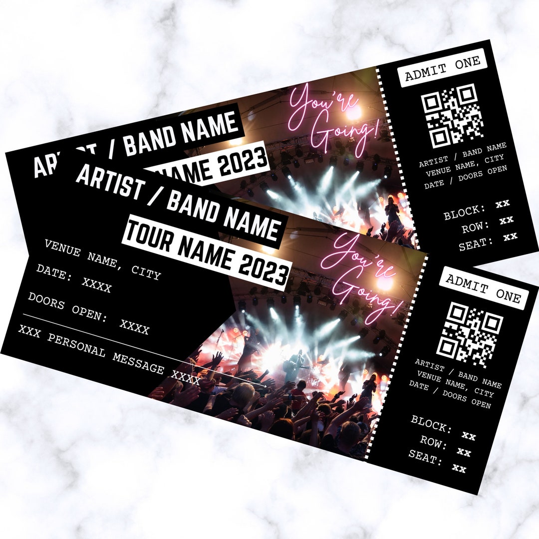 Editable Concert Ticket Festival Live Music Rave Digital Download ...