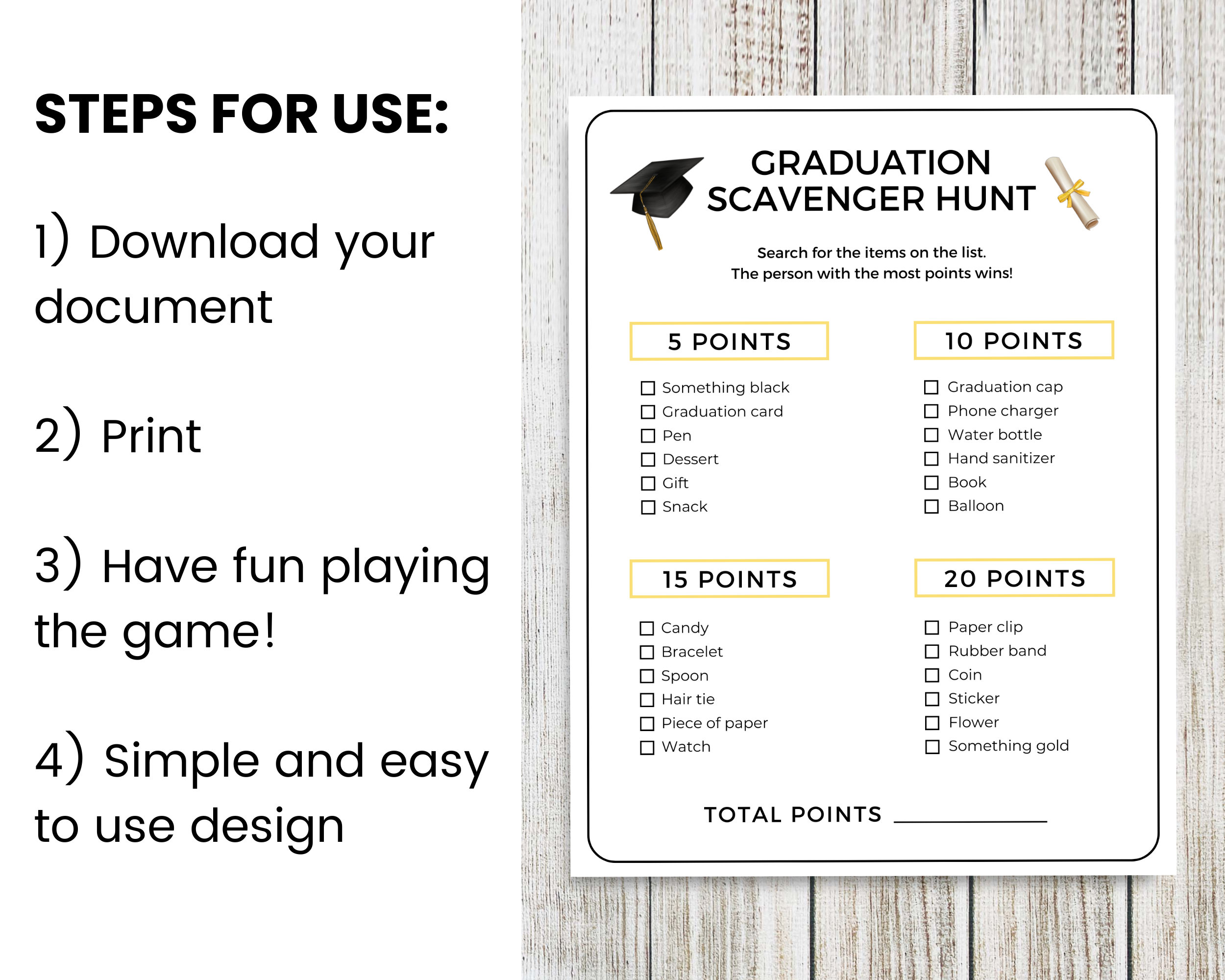 Graduation Scavenger Hunt, Graduation Games, Graduation Party, Group ...