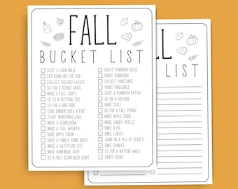 Autumn Bucket List Printable, Fall Bucket List, Fall Activities, Family ...