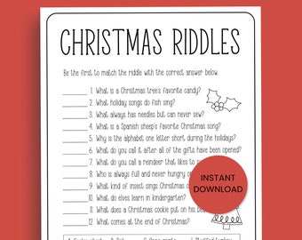 Santa Riddles With Answers, Christmas Riddles, Games for Kids, Games ...