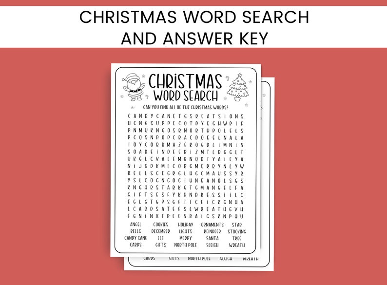 Christmas Word Search, Word Search Printable, Fun Christmas Game ...