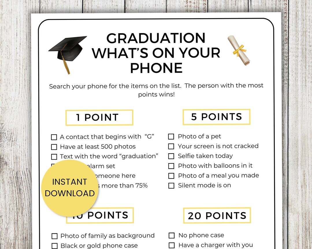 Graduation What's on Your Phone Game, Graduation Games, Graduation ...